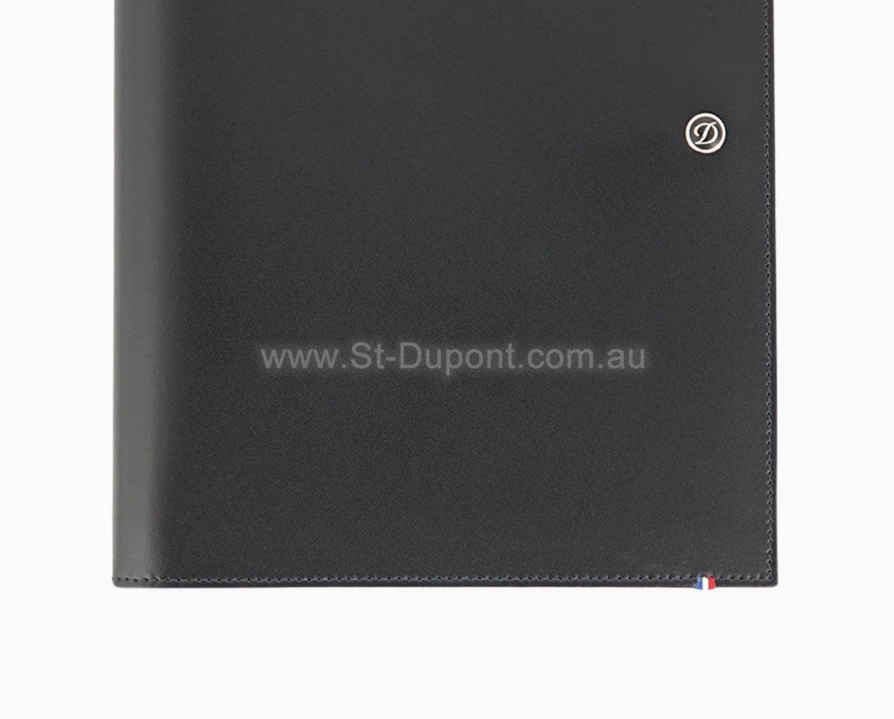 S.T. Dupont New Zealand. NOTEBOOK COVER SMOOTH LEATHER A5 BLACK