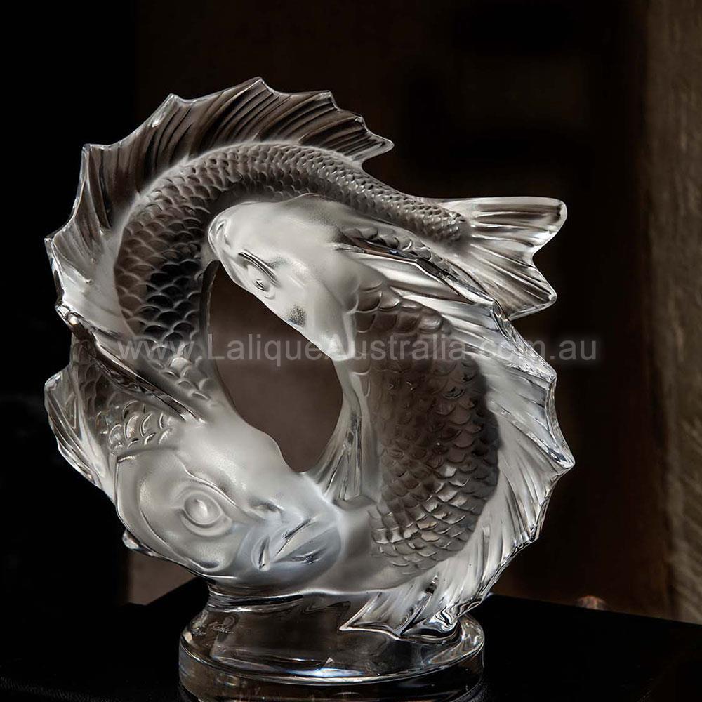 Lalique New Zealand. DOUBLE FISH LARGE SCULPTURE